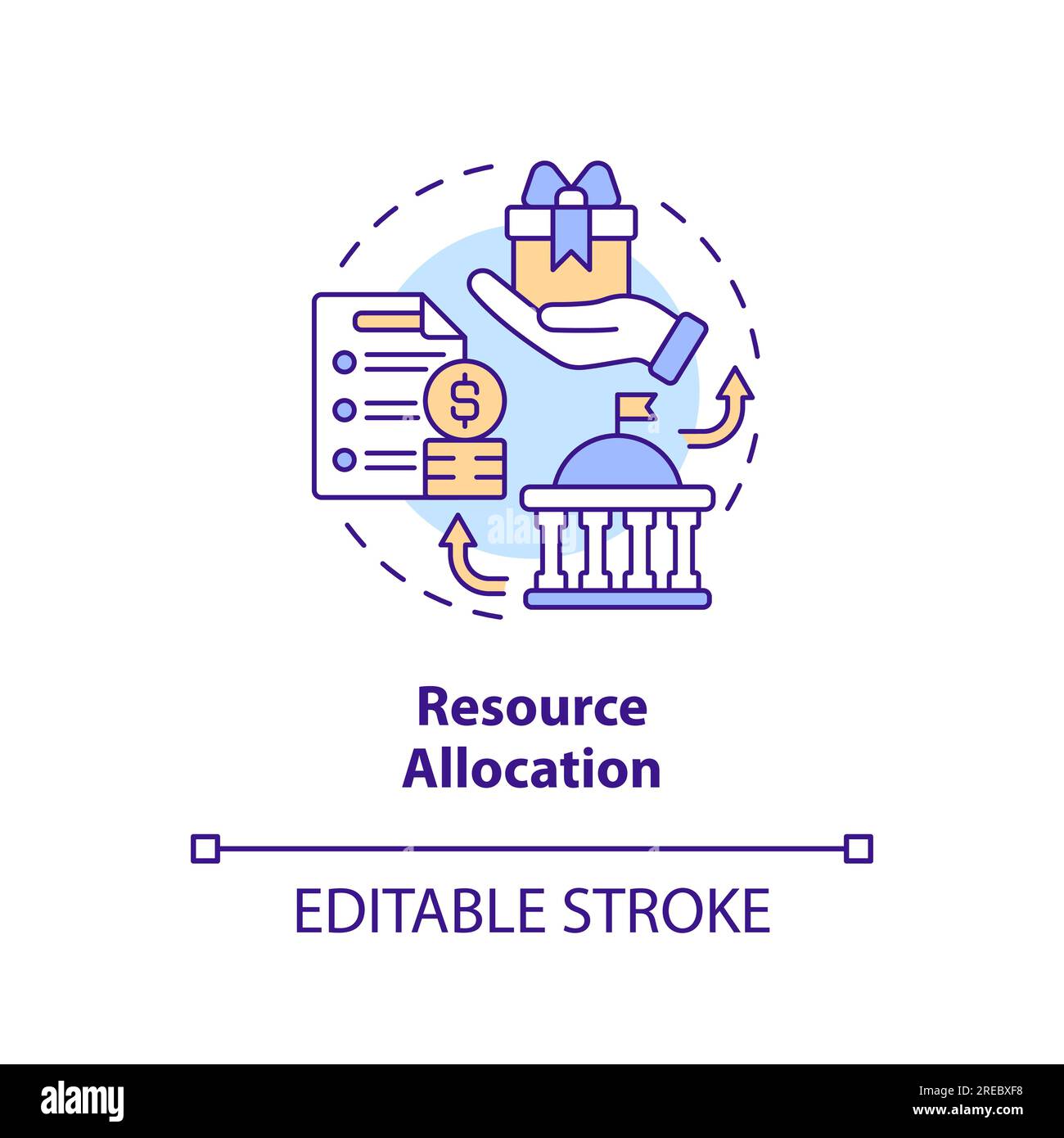 2D customizable resource allocation icon concept Stock Vector Image ...