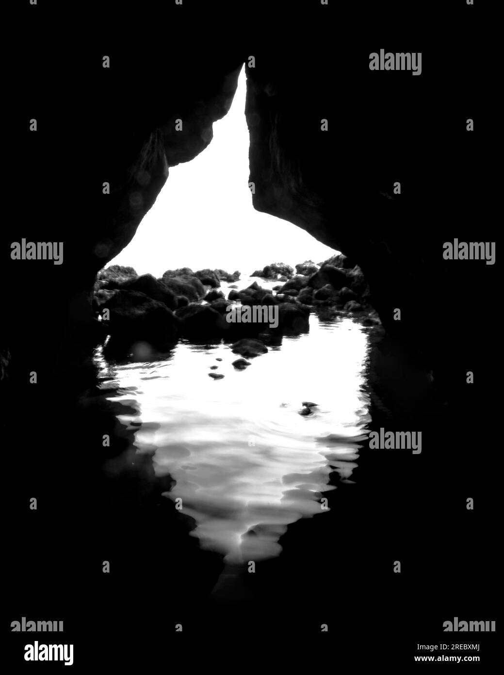 Water moon cave Black and White Stock Photos & Images - Alamy