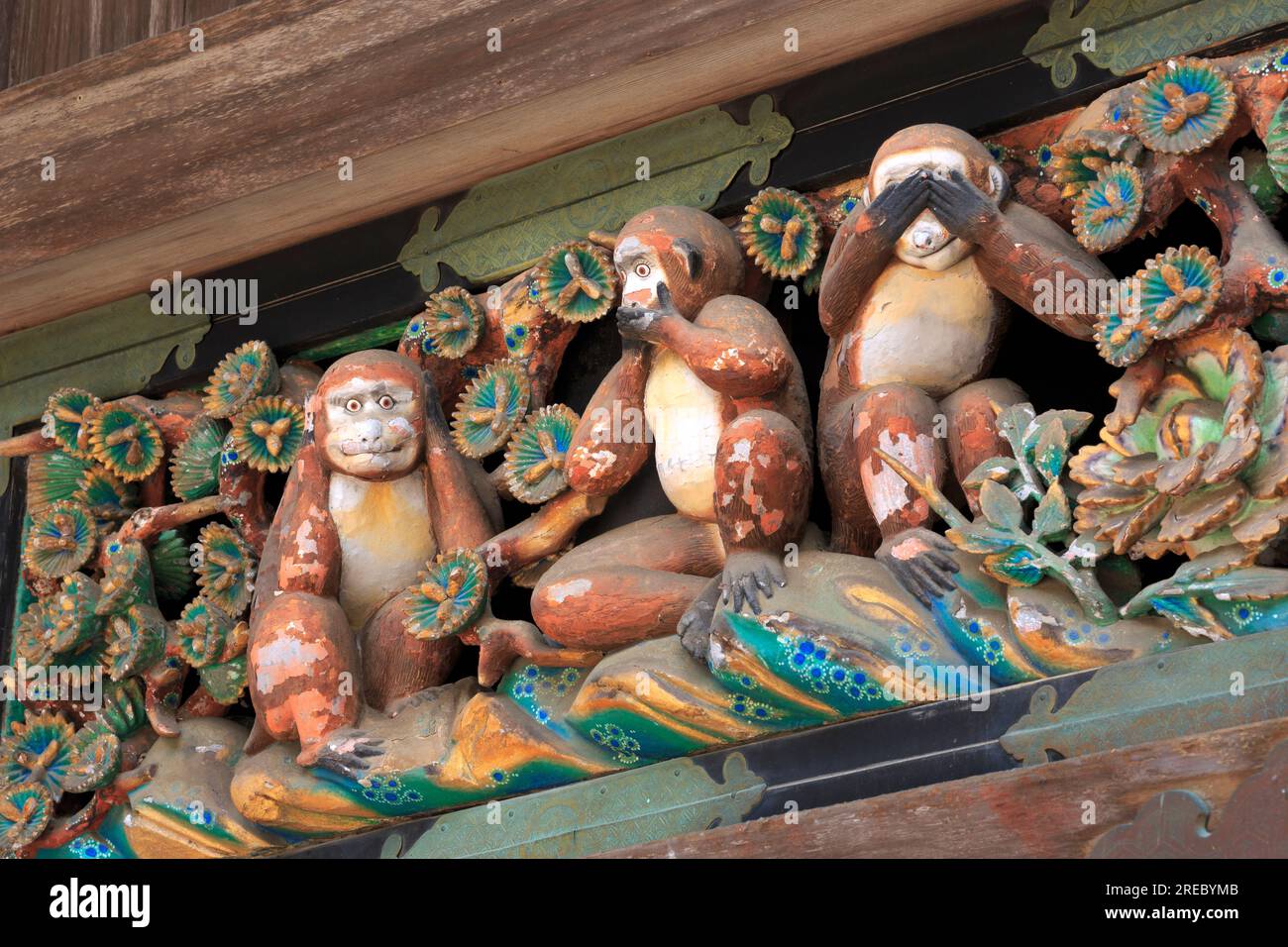Three monkeys at Nikko Toshogu Stock Photo - Alamy