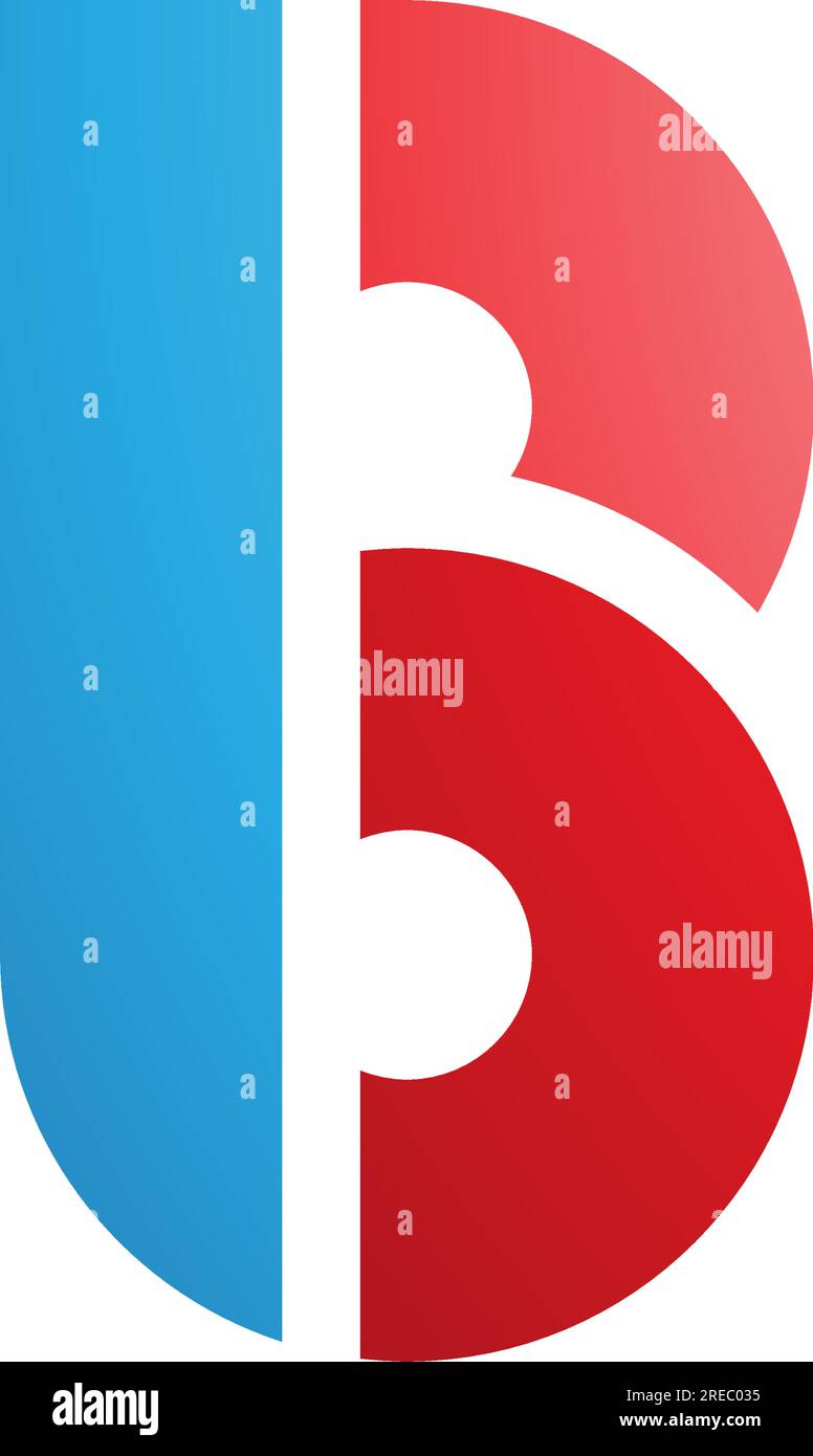 Blue and Red Round Disk Shaped Letter B Icon on a White Background ...
