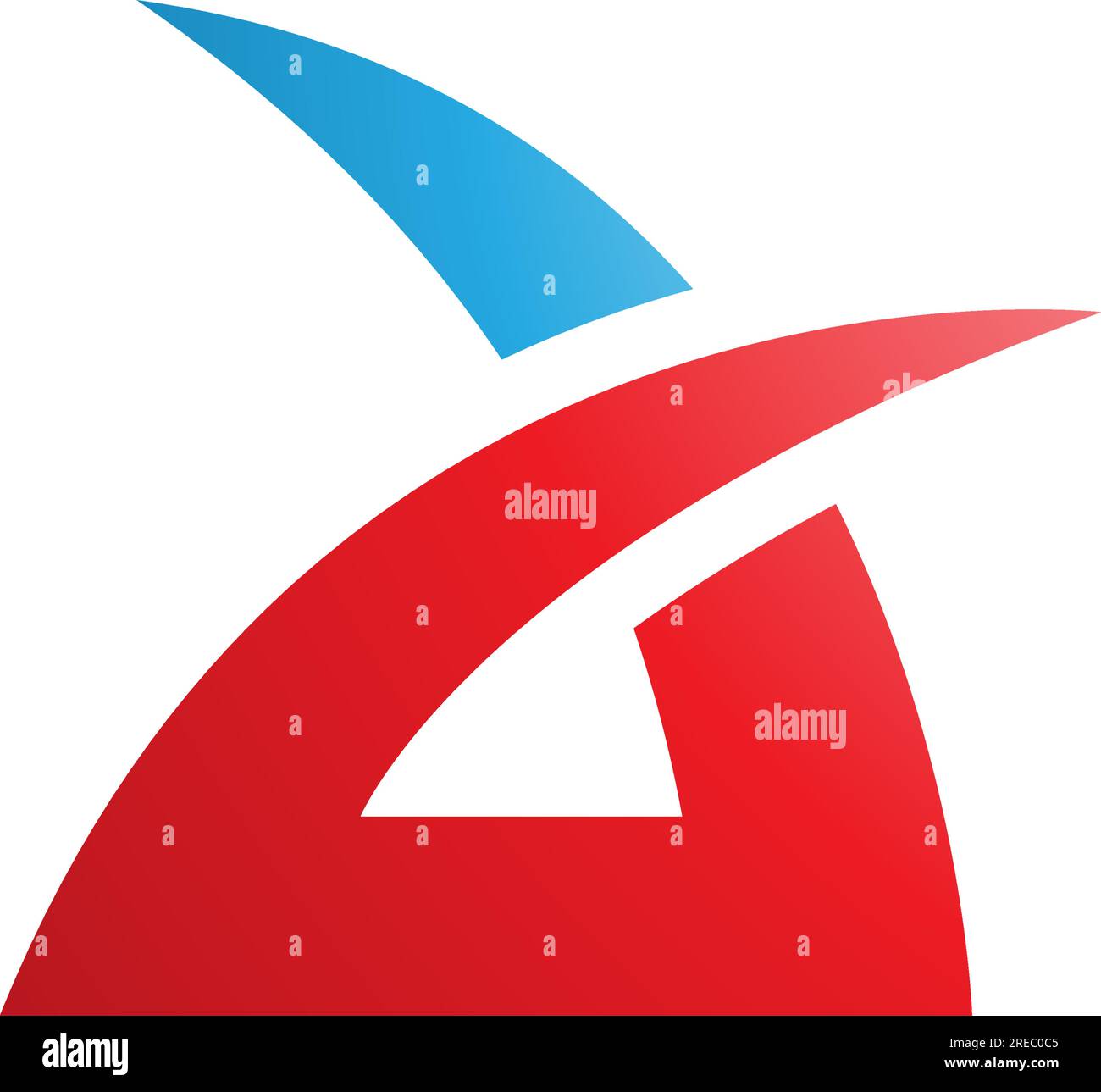 Blue and Red Spiky Grass Shaped Letter A Icon on a White Background ...