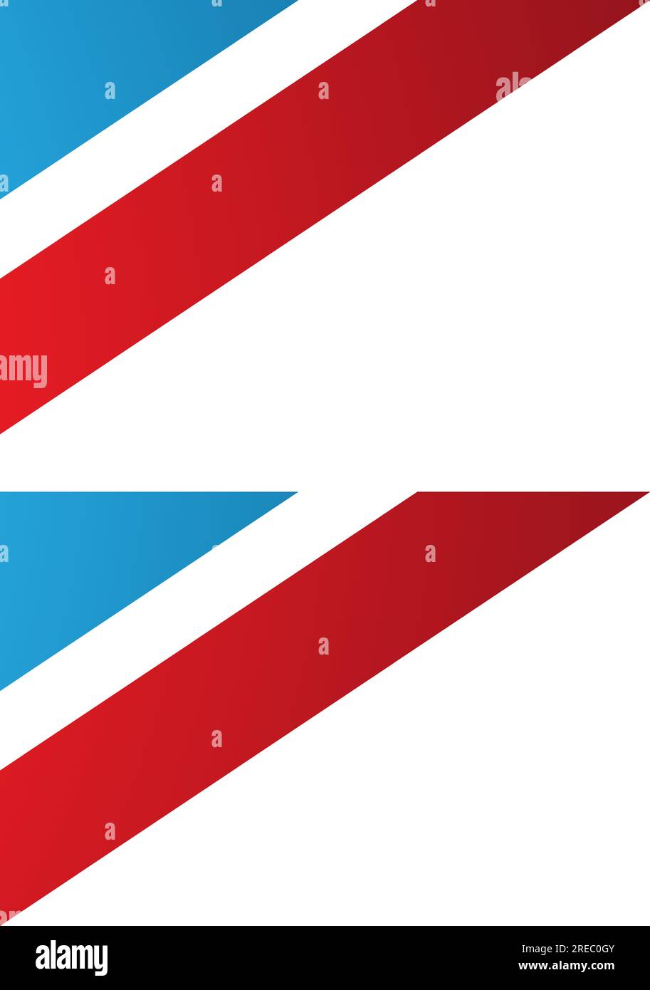Blue and Red Triangular Flag Shaped Letter B Icon on a White Background ...