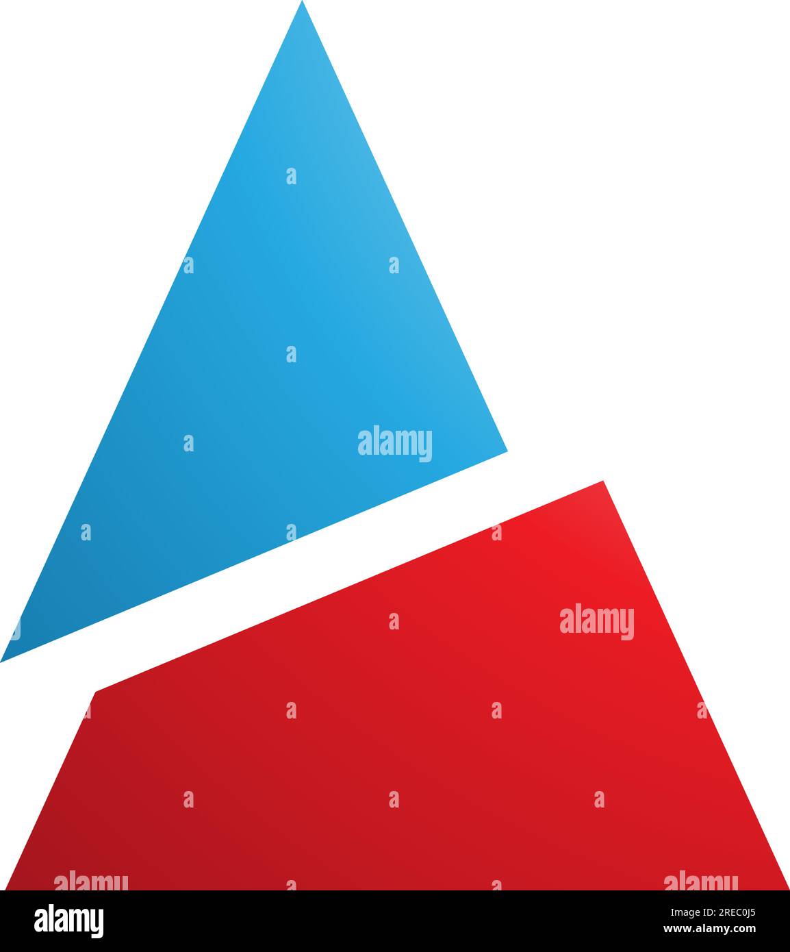 Blue and Red Split Triangle Shaped Letter A Icon on a White Background ...