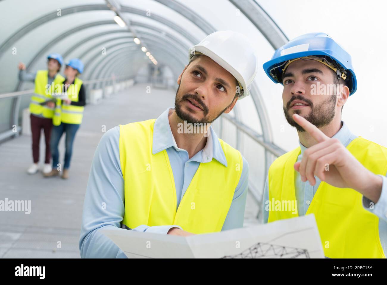 portrait of underground subway tunnel workers Stock Photo - Alamy