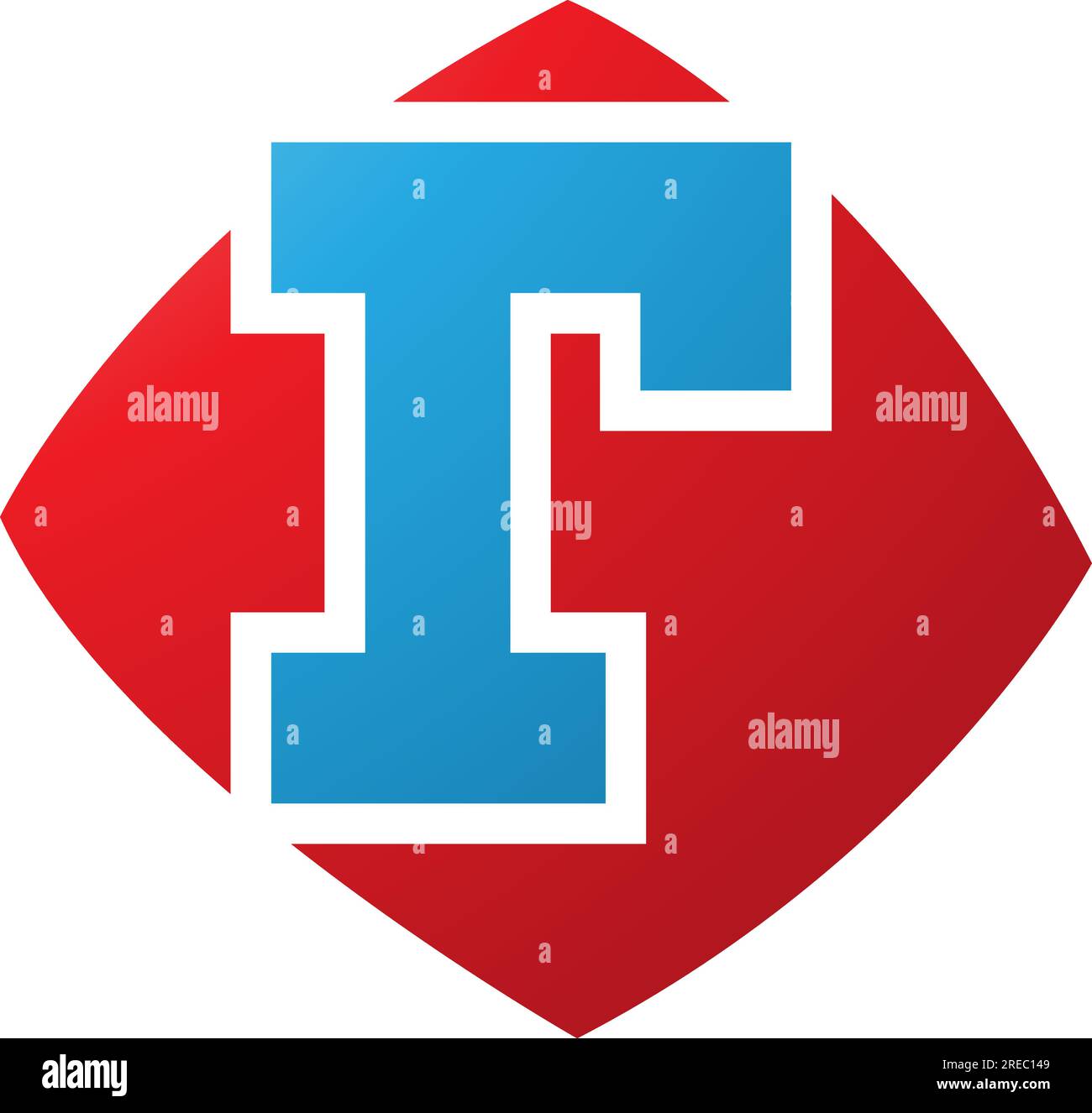 Red and Blue Bulged Square Shaped Letter R Icon on a White Background ...