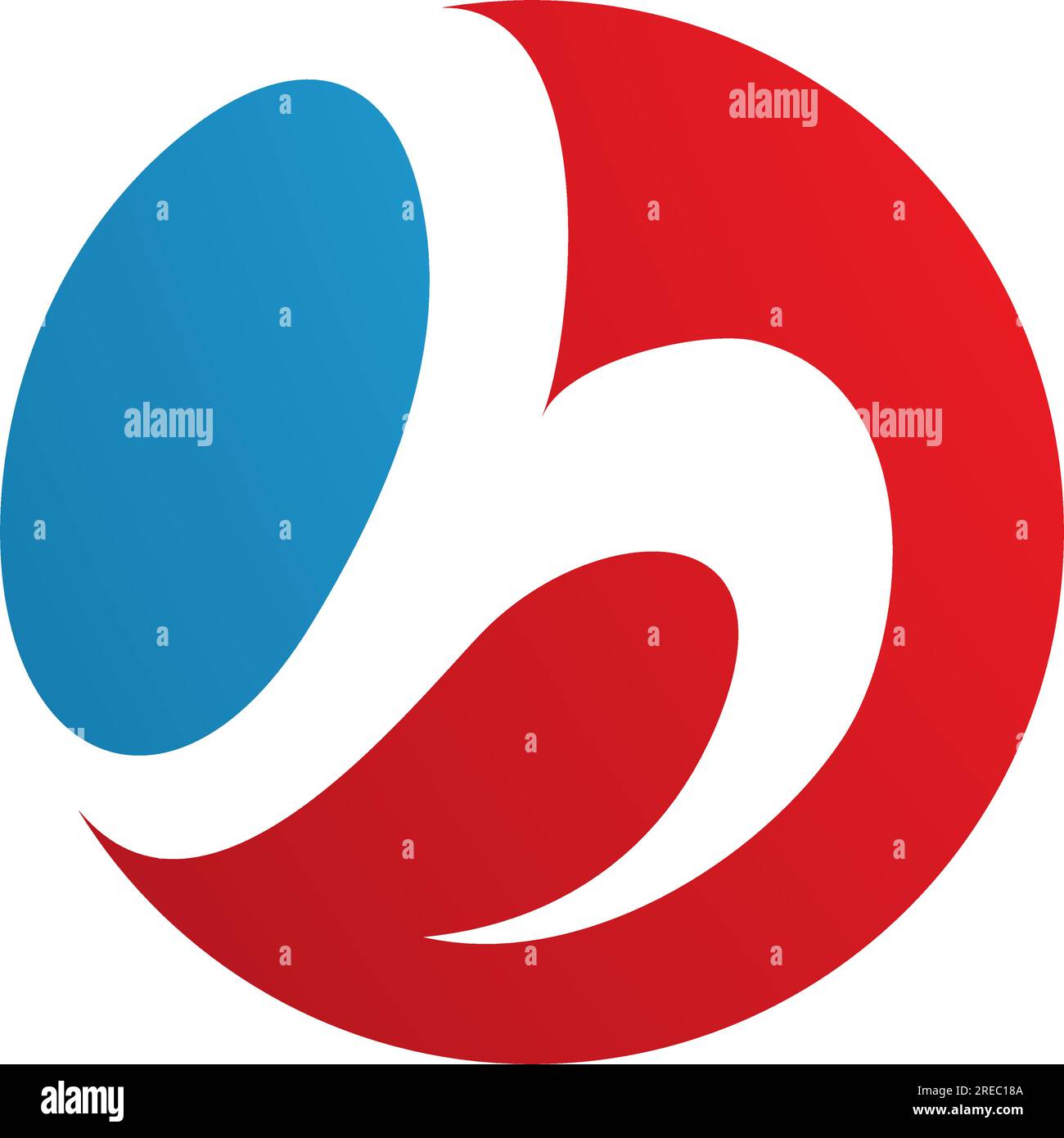 Red and Blue Circle Shaped Letter H Icon on a White Background Stock ...