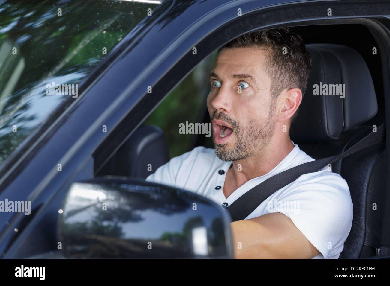 Surprised face driver hi-res stock photography and images - Alamy