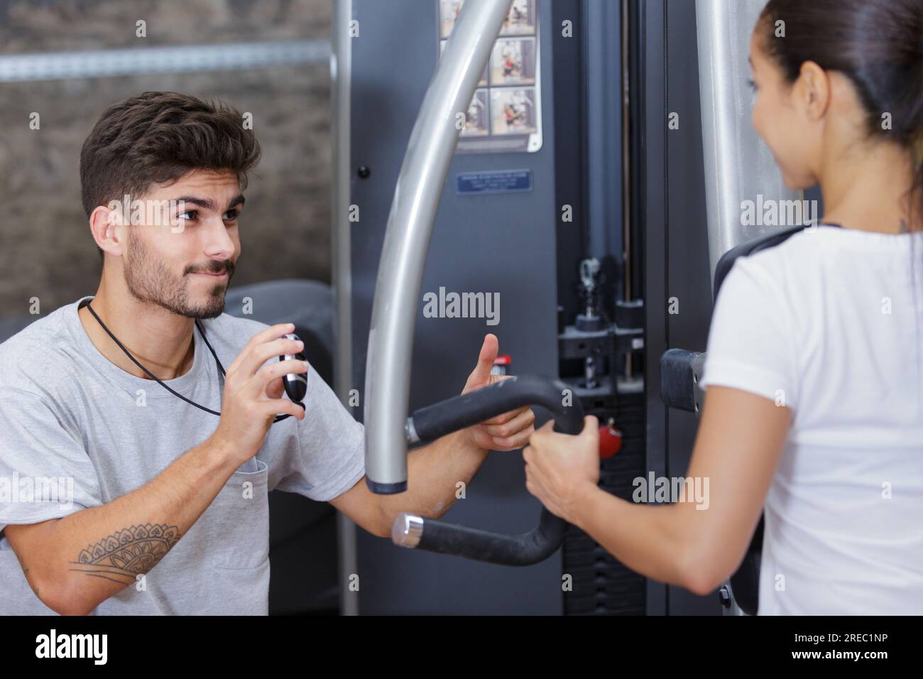a male coach in a gym Stock Photo - Alamy