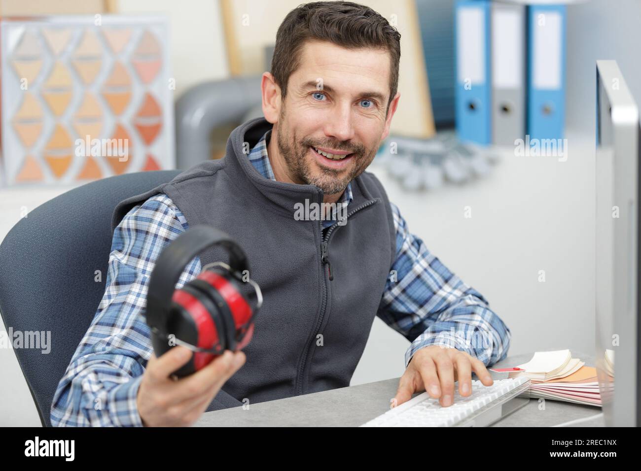 Serious busy young engineer hi-res stock photography and images - Alamy