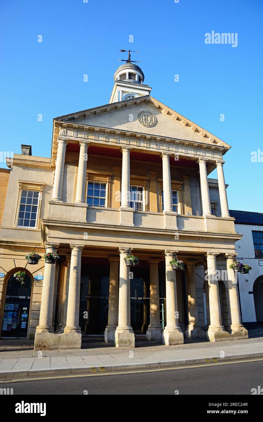View of the Guildhall along Fore Street, Chard, Somerset, UK, Europe ...
