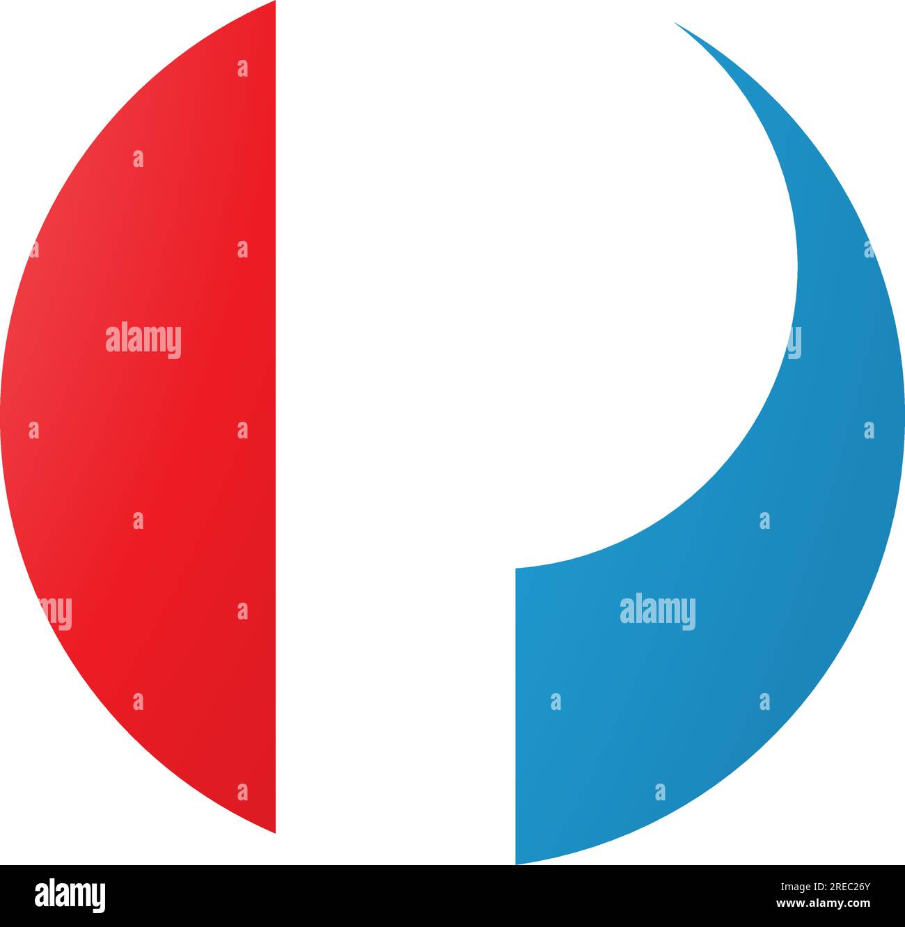 Red and Blue Circle Shaped Letter P Icon on a White Background Stock ...