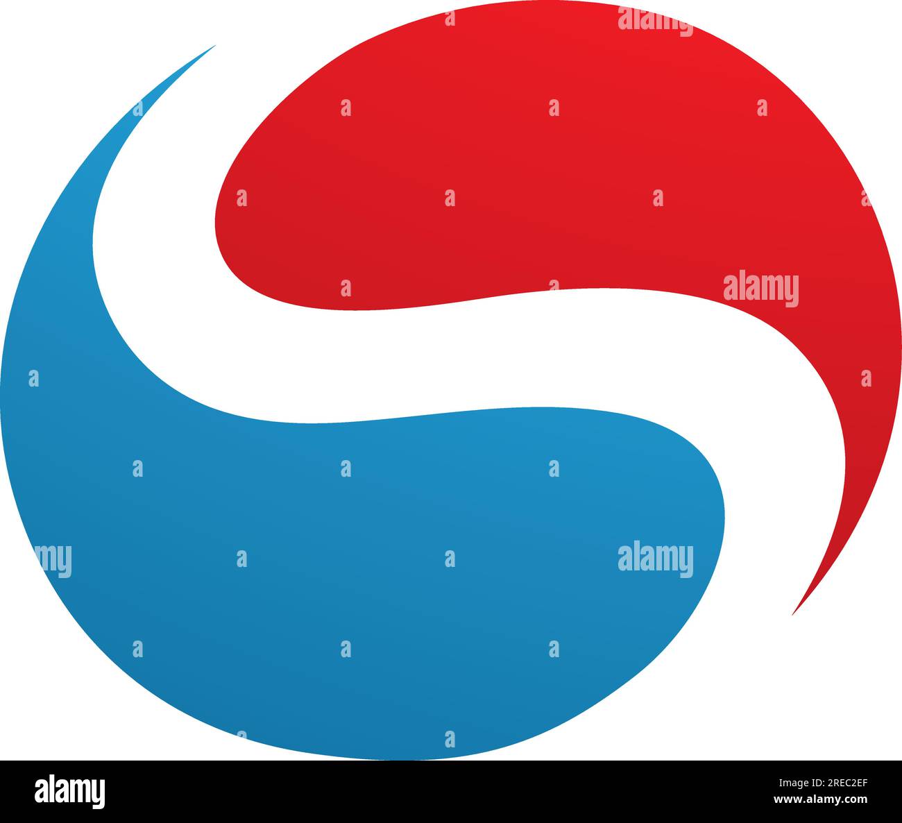 Red and Blue Circle Shaped Letter S Icon on a White Background Stock ...