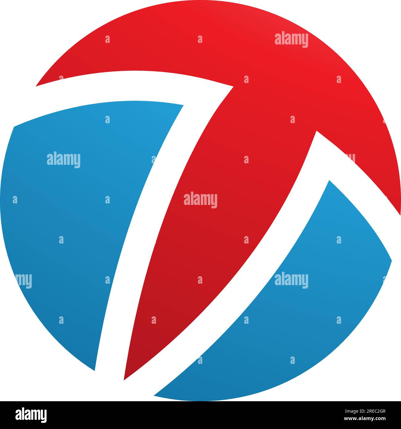 Red and Blue Circle Shaped Letter T Icon on a White Background Stock ...