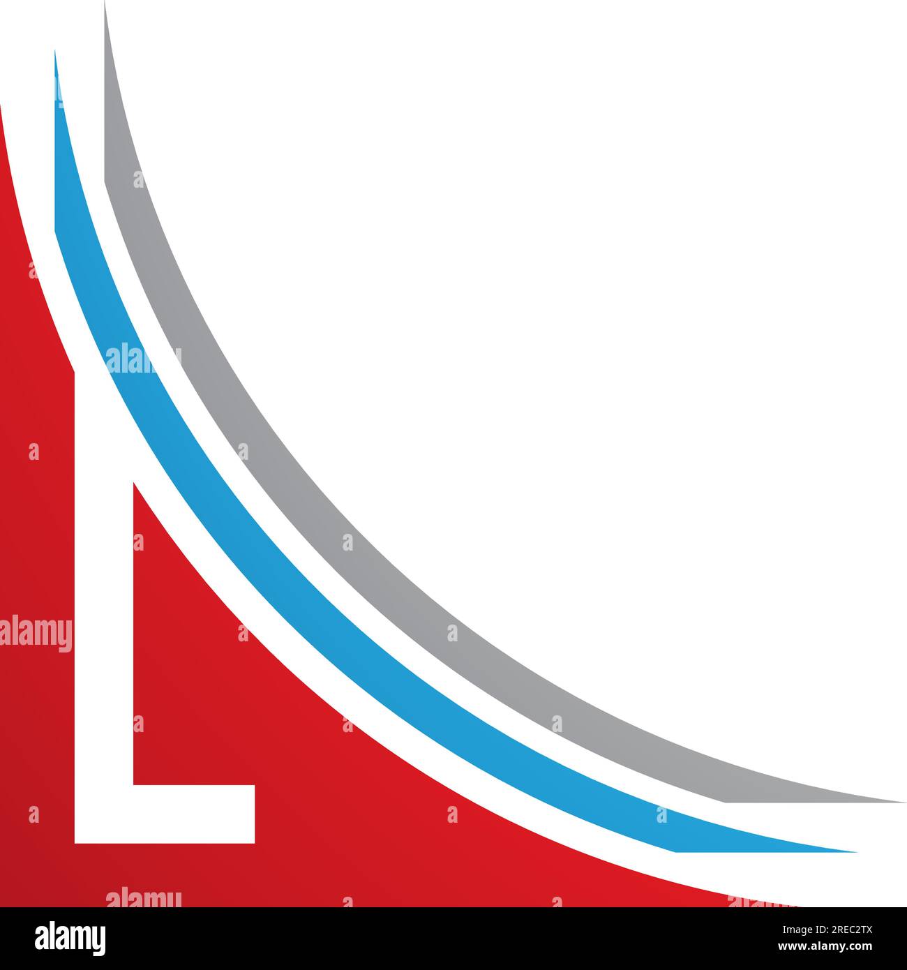 Red and Blue Letter L Icon with Layers on a White Background Stock ...