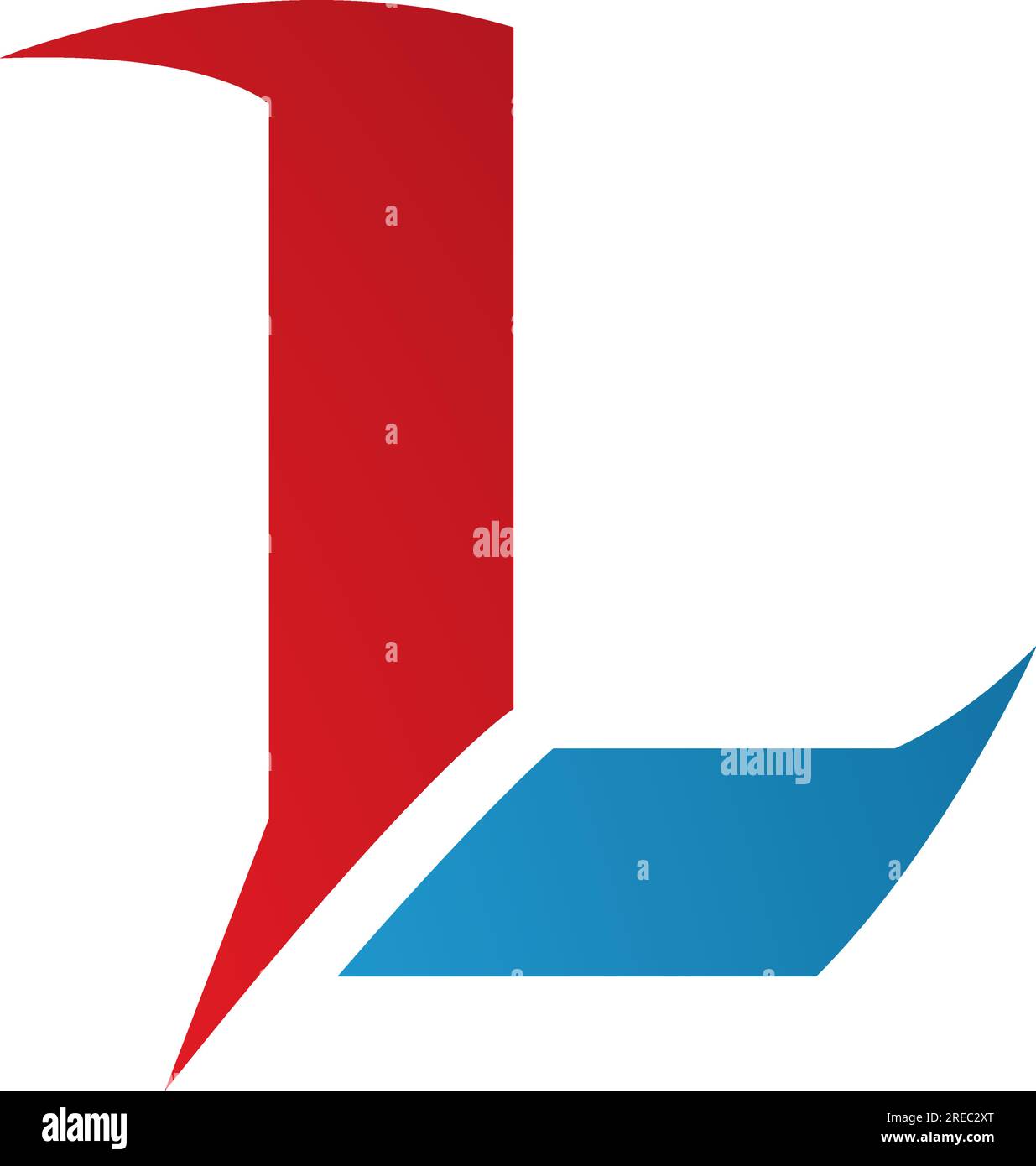 Red and Blue Letter L Icon with Sharp Spikes on a White Background ...
