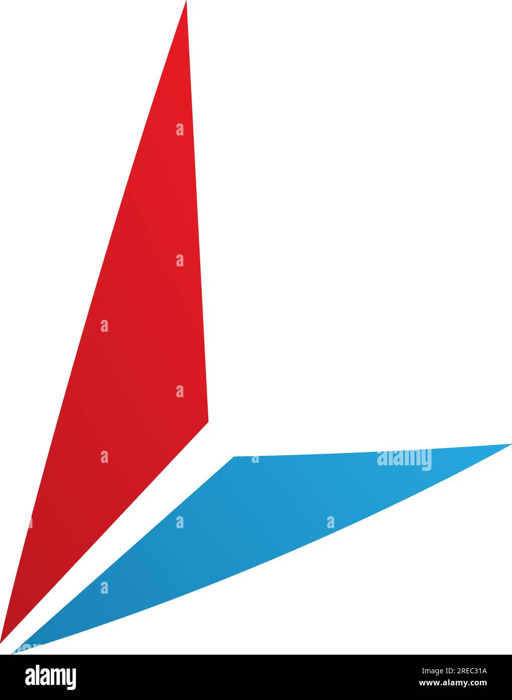 Red and Blue Letter L Icon with Triangles on a White Background Stock ...