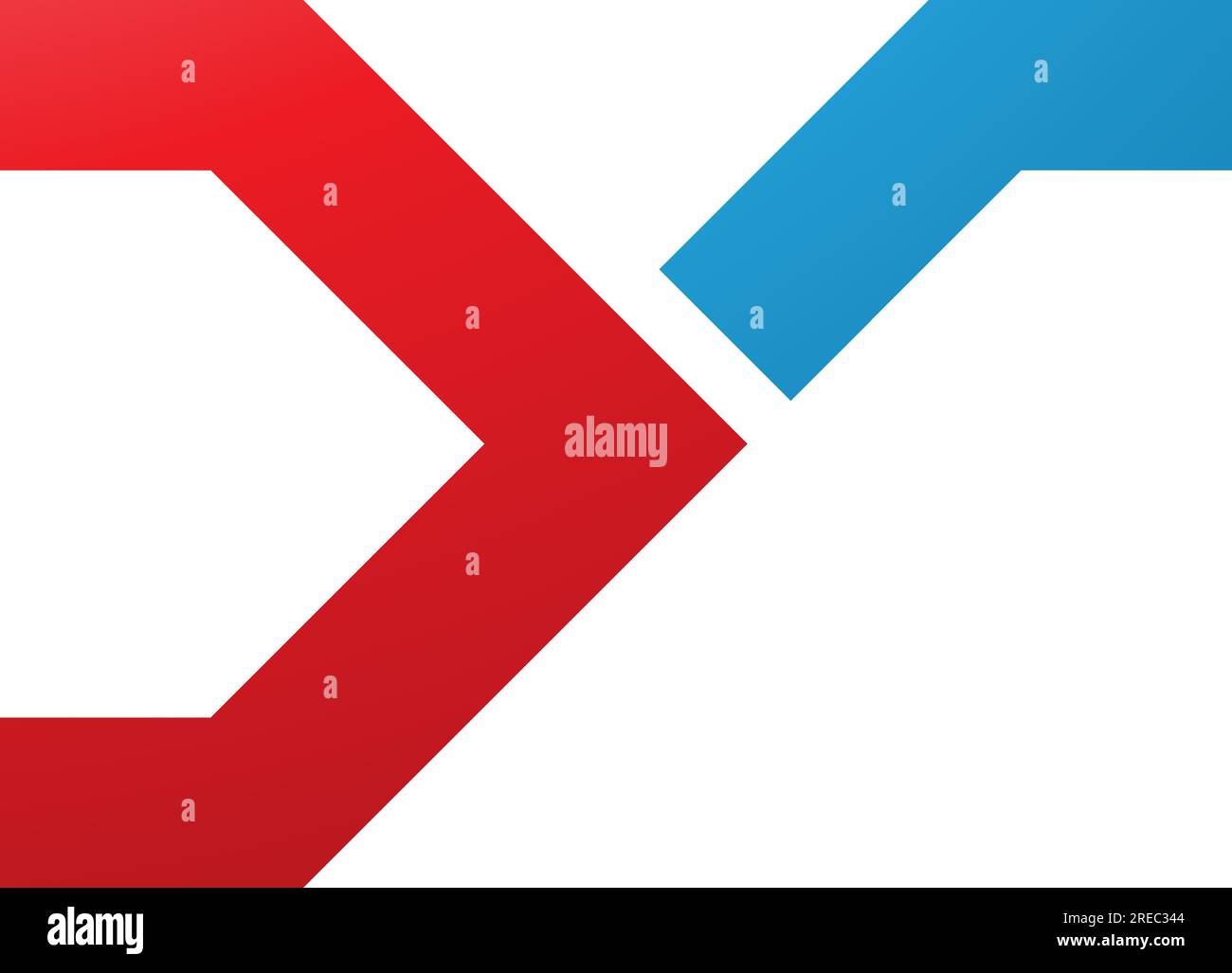 Red and Blue Rail Switch Shaped Letter Y Icon on a White Background ...