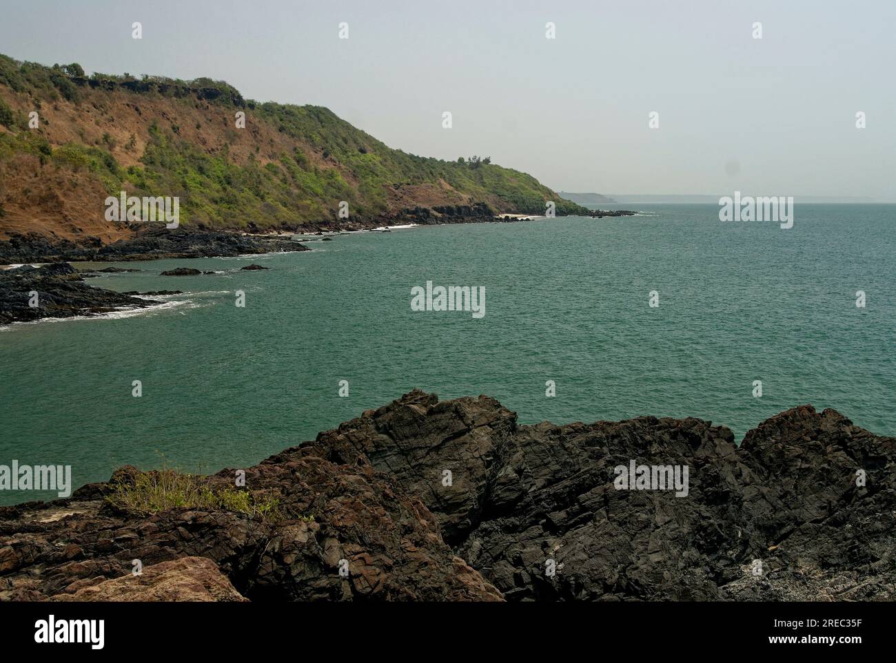 Rocky beach of Nivati taluka Vengurla district Sindhudurga state ...