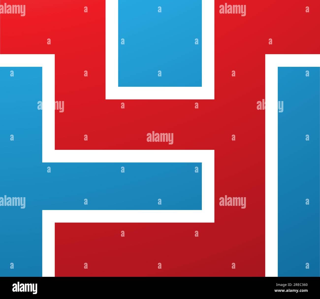 Red and Blue Rectangle Shaped Letter Y Icon on a White Background Stock ...