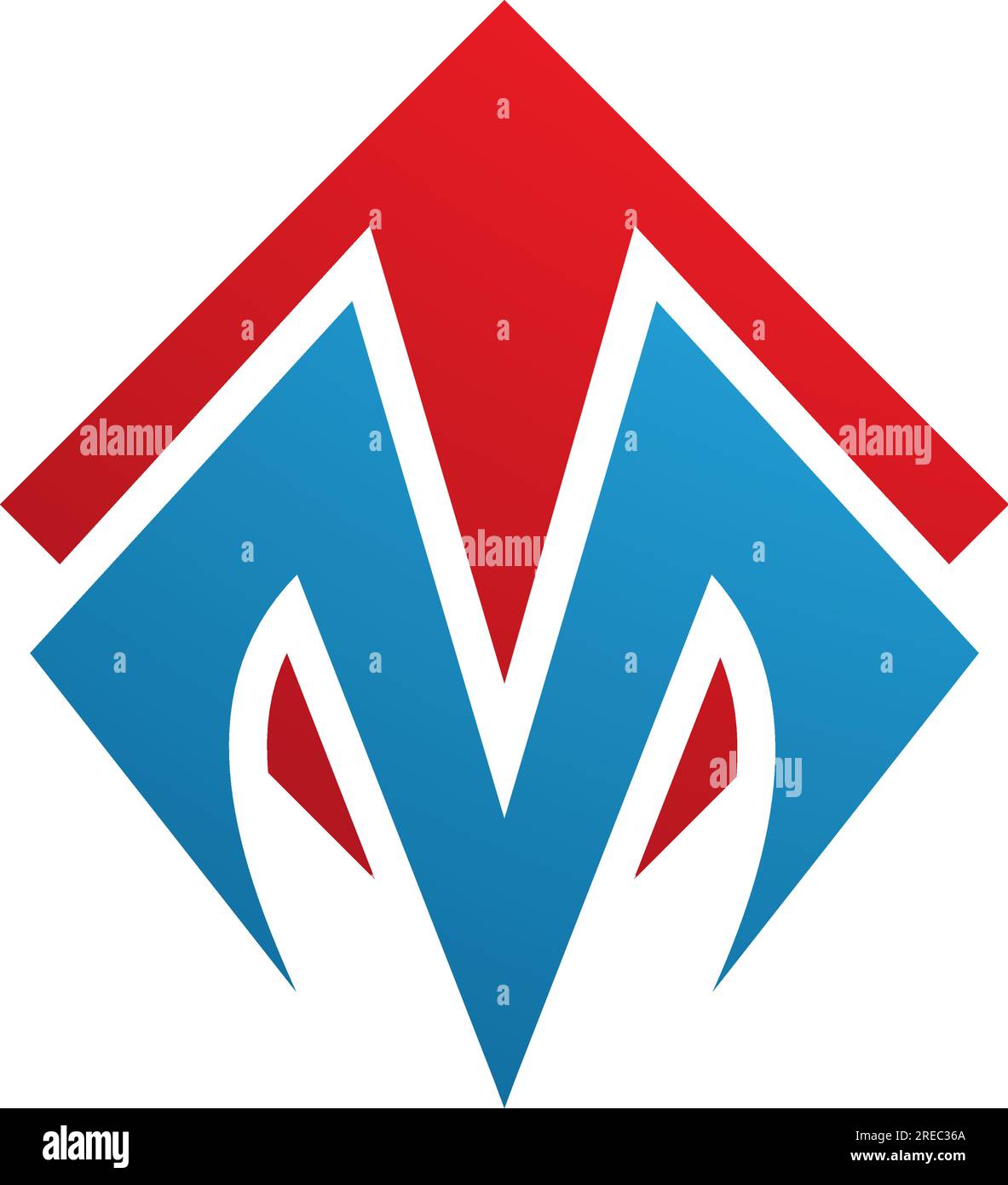Red and Blue Square Diamond Shaped Letter M Icon on a White Background ...