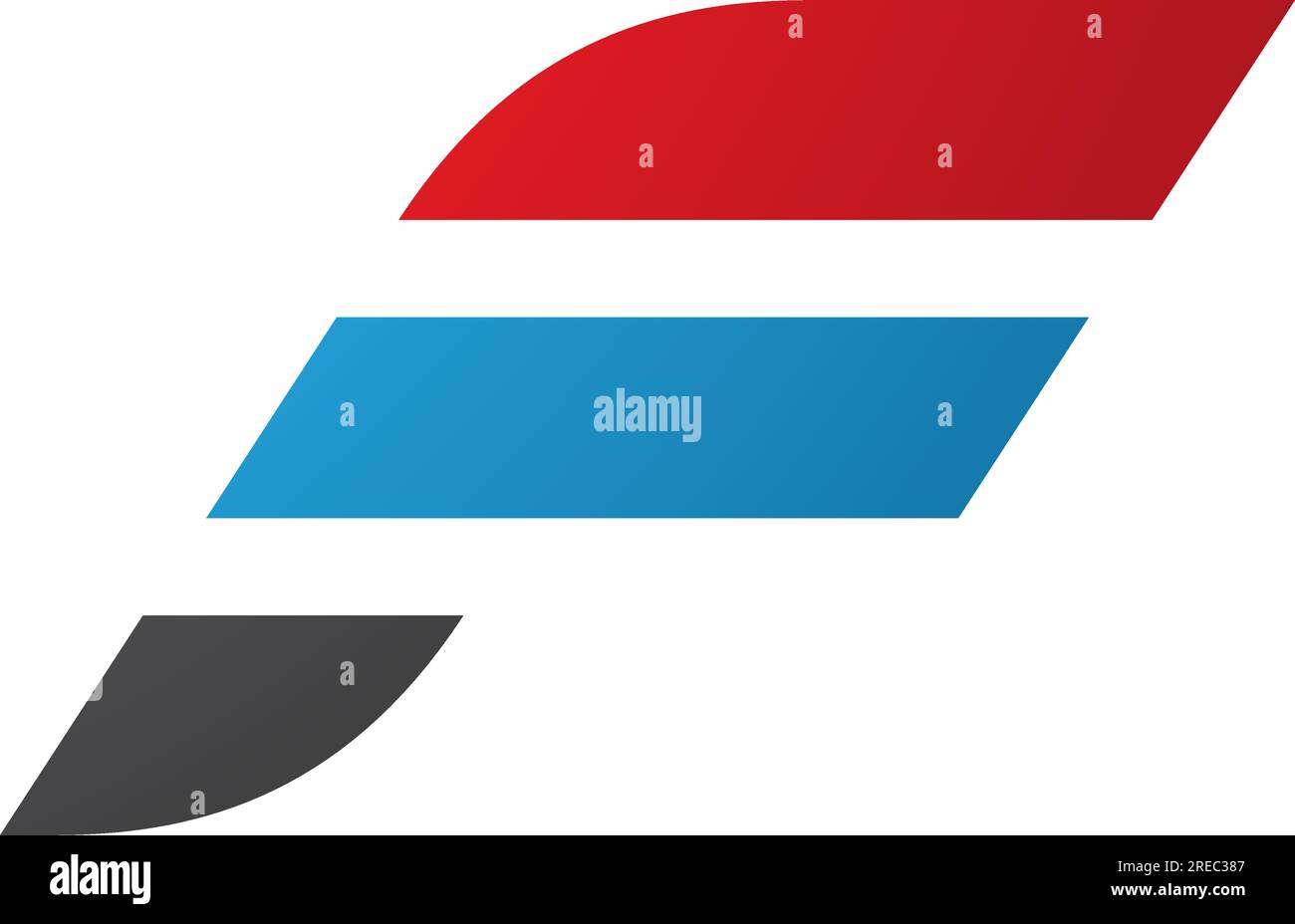 Red and Blue Letter F Icon with Horizontal Stripes on a White ...