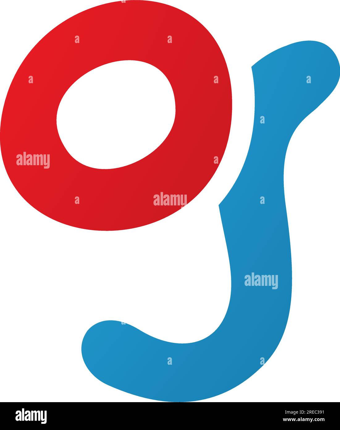Red and Blue Letter G Icon with Soft Round Lines on a White Background ...