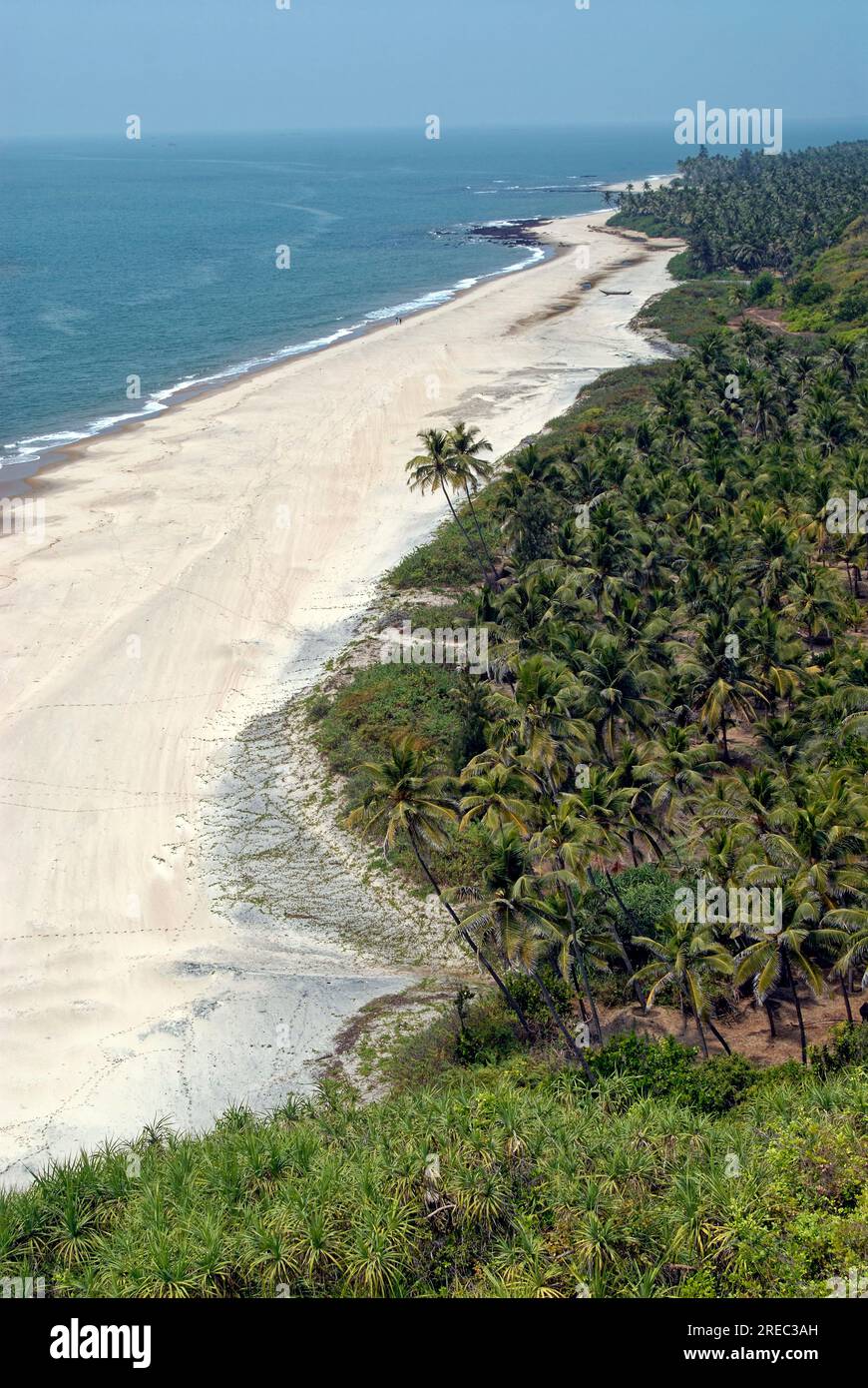 Azure blue water of the white sand of Bhogwe Beach taluka Kudal ...