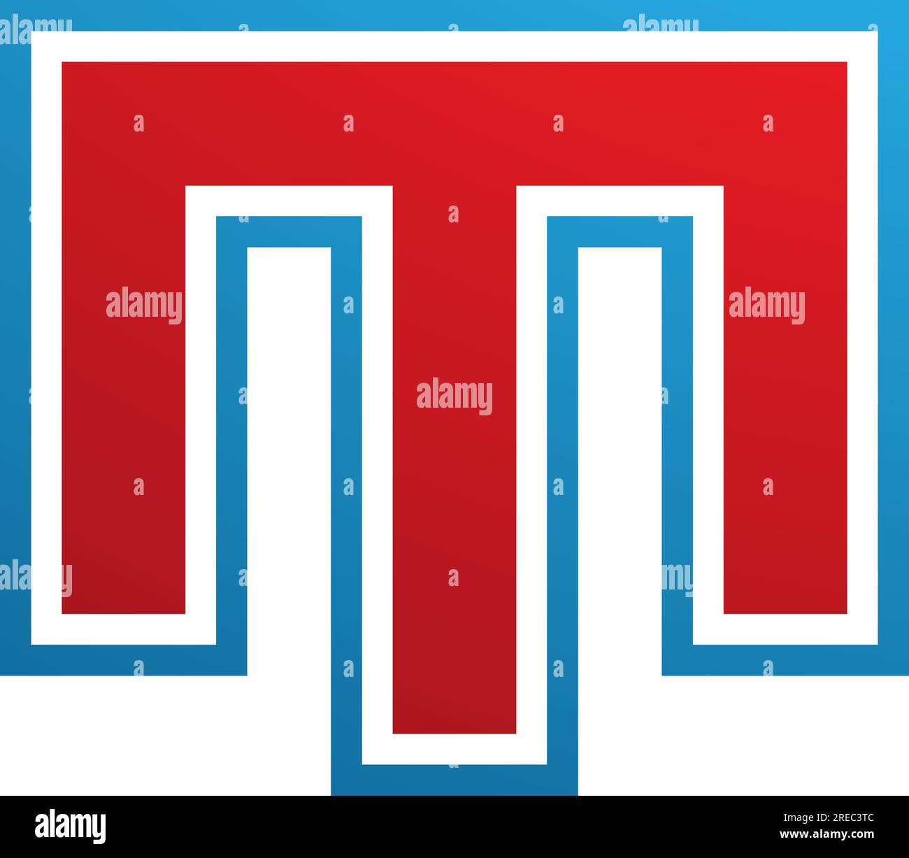 Red and Blue Letter M Icon with an Outer Stripe on a White Background ...