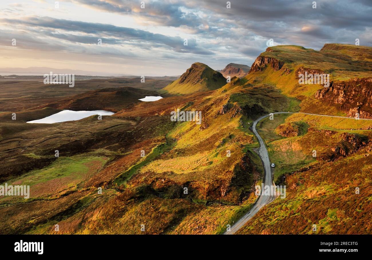 Scotland landscape - Mountain Panorama at The Quiraing on the Isle of ...