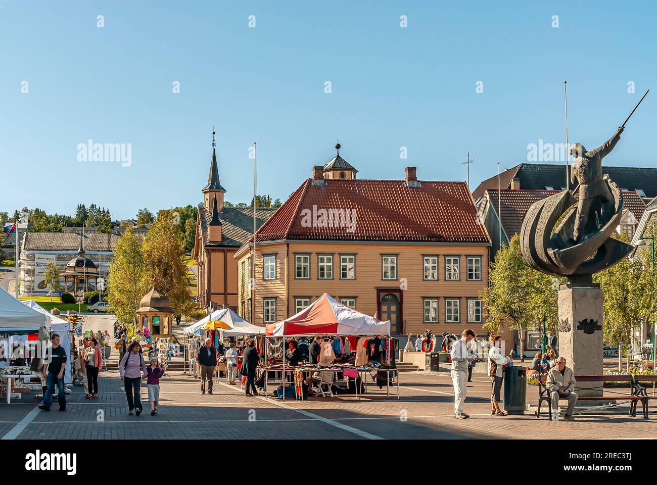 Tourist market in the city center of Tromso, Norway Stock Photo - Alamy