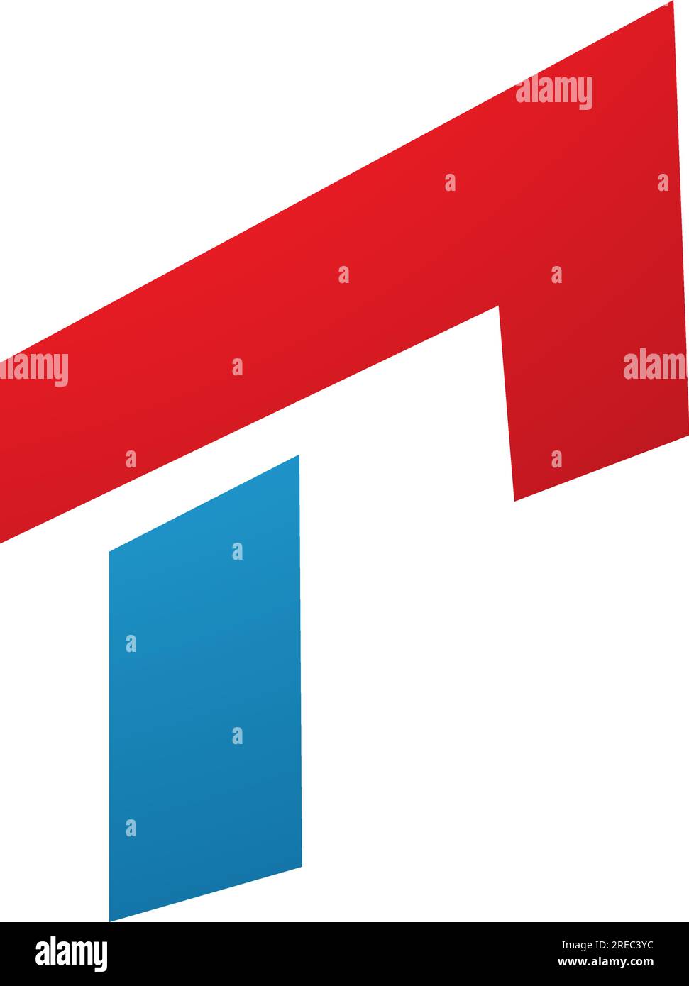 Red and Blue Rectangular Letter R Icon on a White Background Stock ...