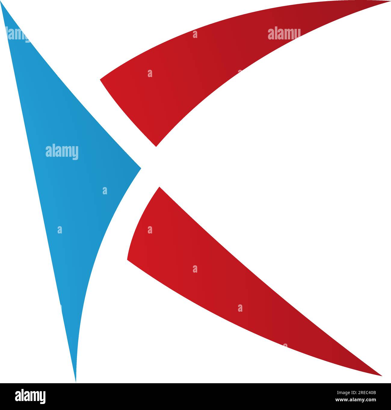 Red and Blue Spiky Letter K Icon on a White Background Stock Vector ...