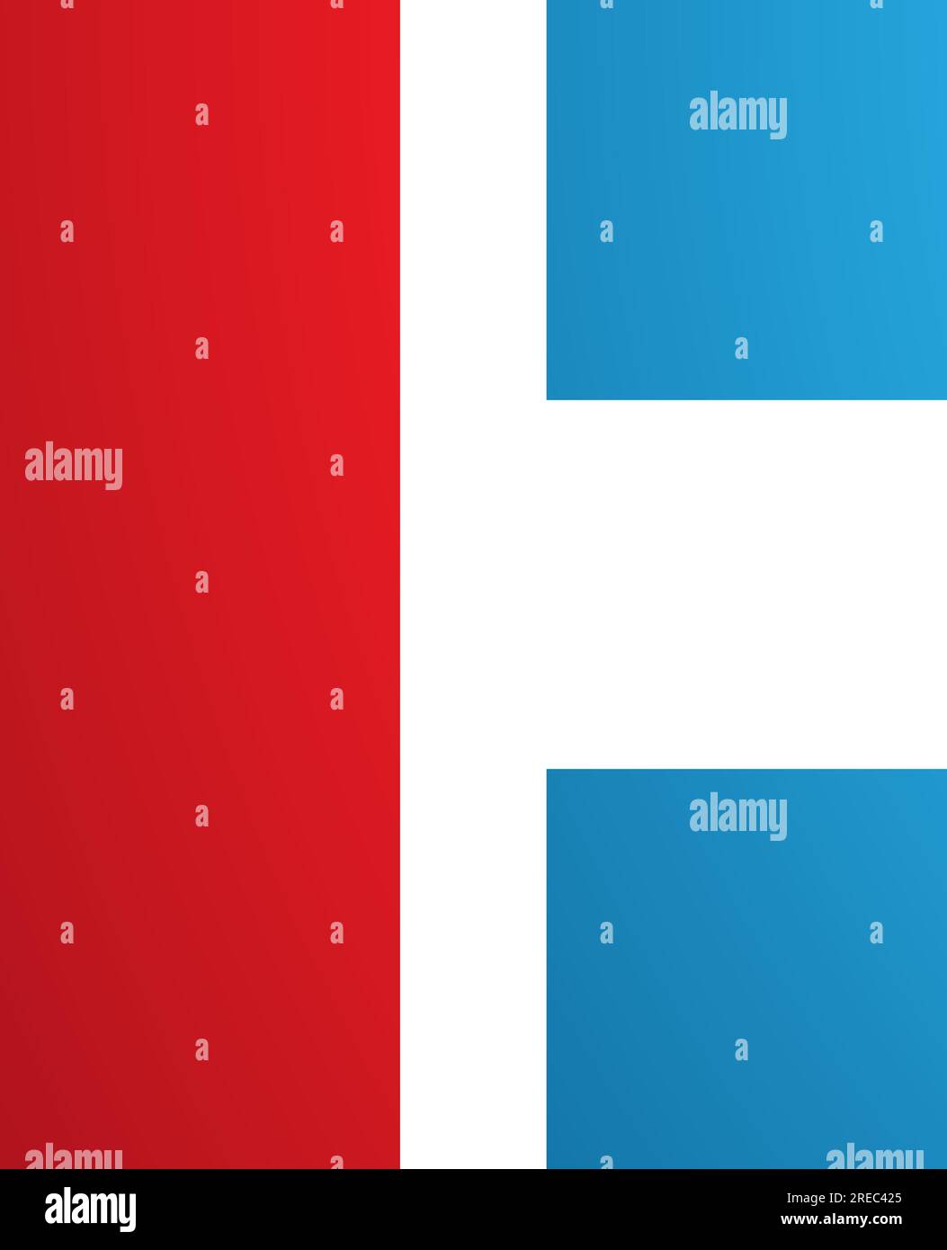 Red and Blue Rectangular Letter C Icon on a White Background Stock ...