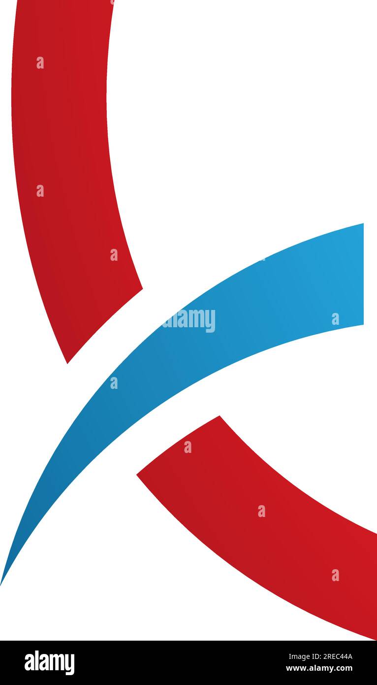 Red and Blue Spiky Lowercase Letter K Icon on a White Background Stock ...