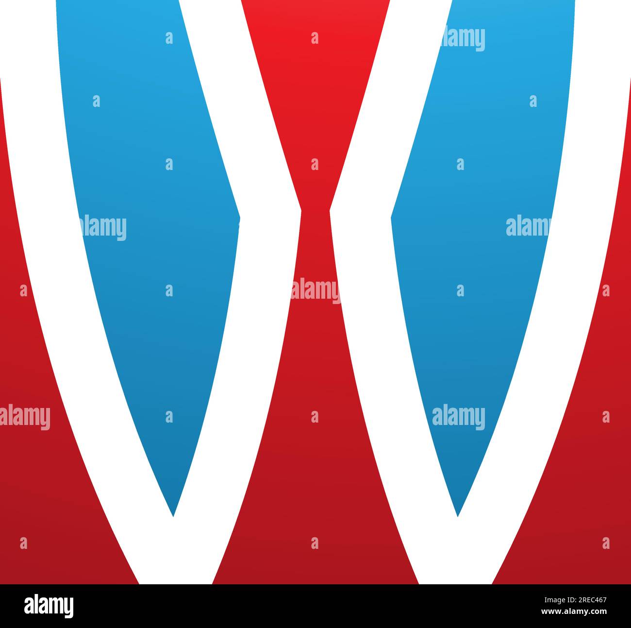 Red and Blue Square Shaped Letter W Icon on a White Background Stock ...