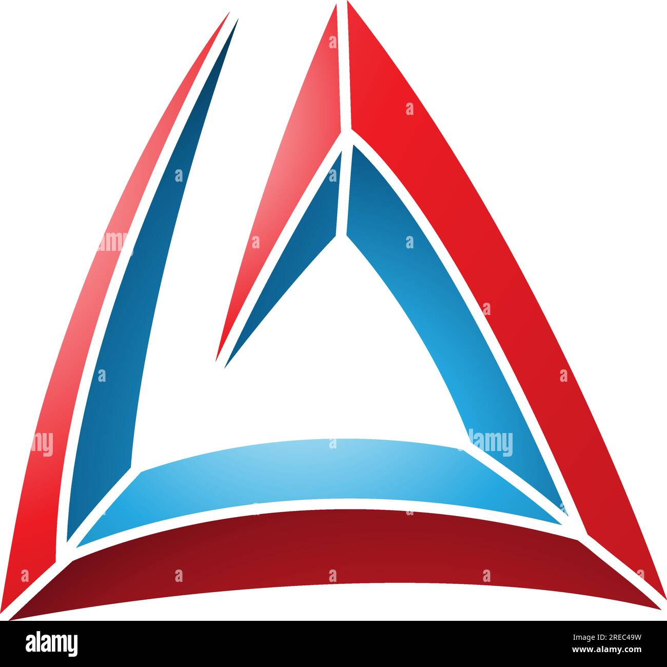 Red and Blue Triangular Spiral Letter A Icon on a White Background ...