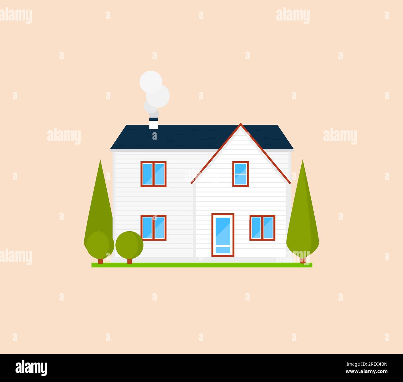 House or apartments. Family american townhouse. Neighborhood with cozy ...