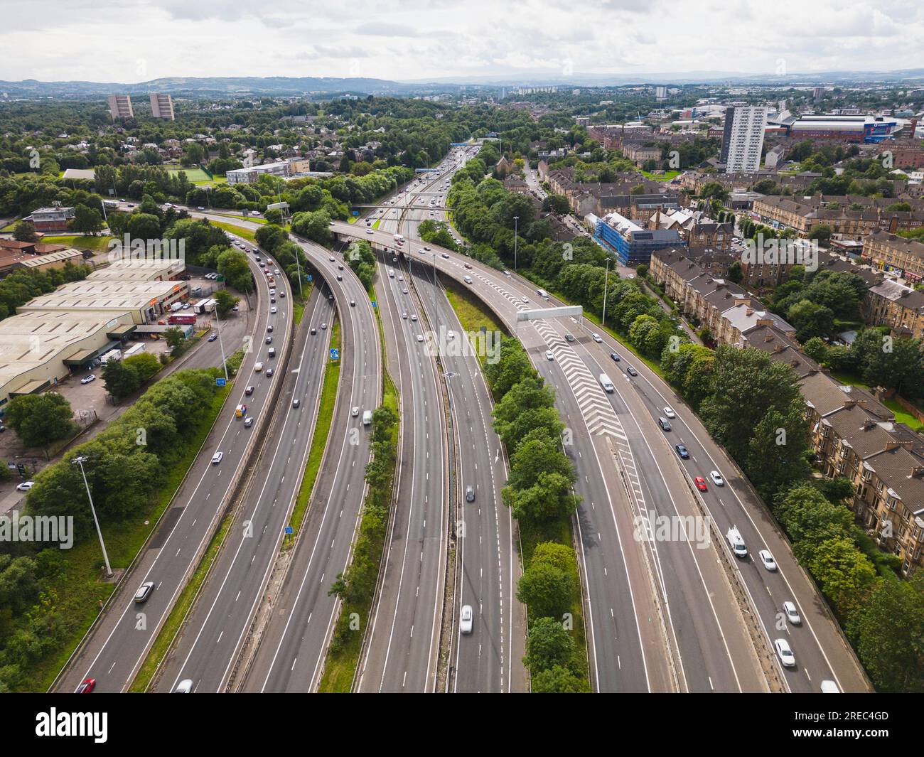 Aerial view of motorway hi-res stock photography and images - Alamy