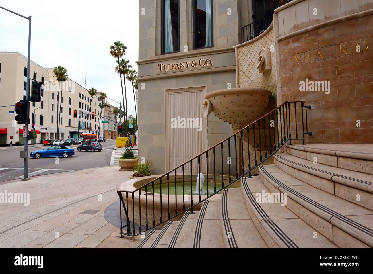Beverly Hills, California:Rodeo Drive Steps and Fountain Stock Photo ...
