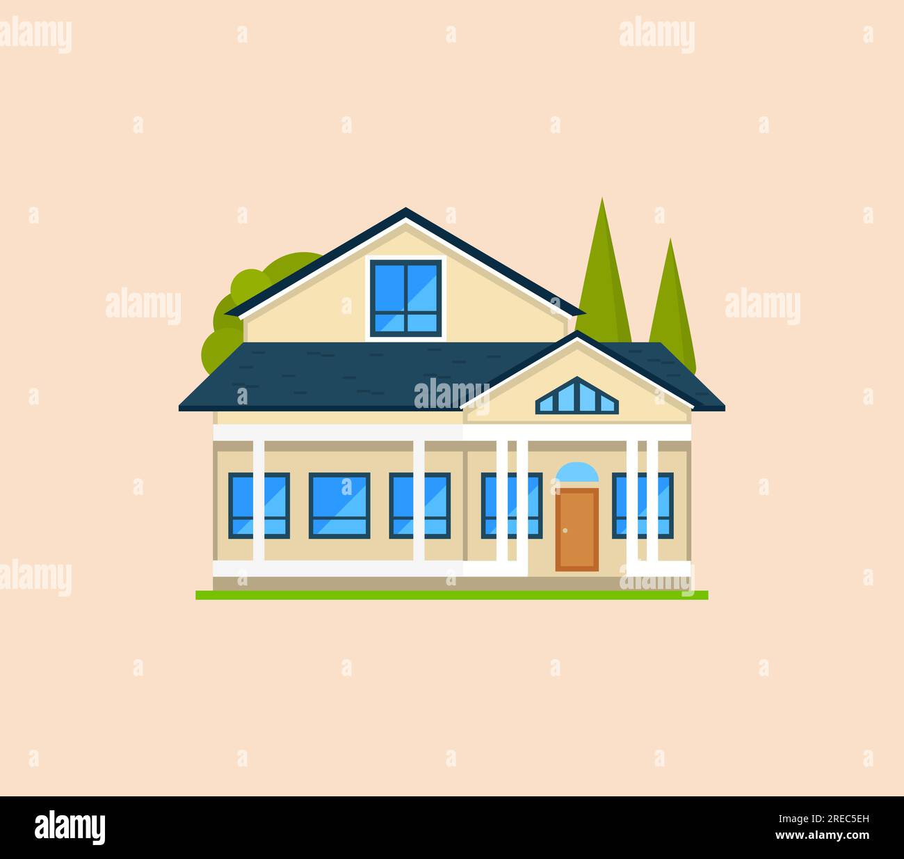 House or apartments. Family american townhouse. Neighborhood with cozy ...