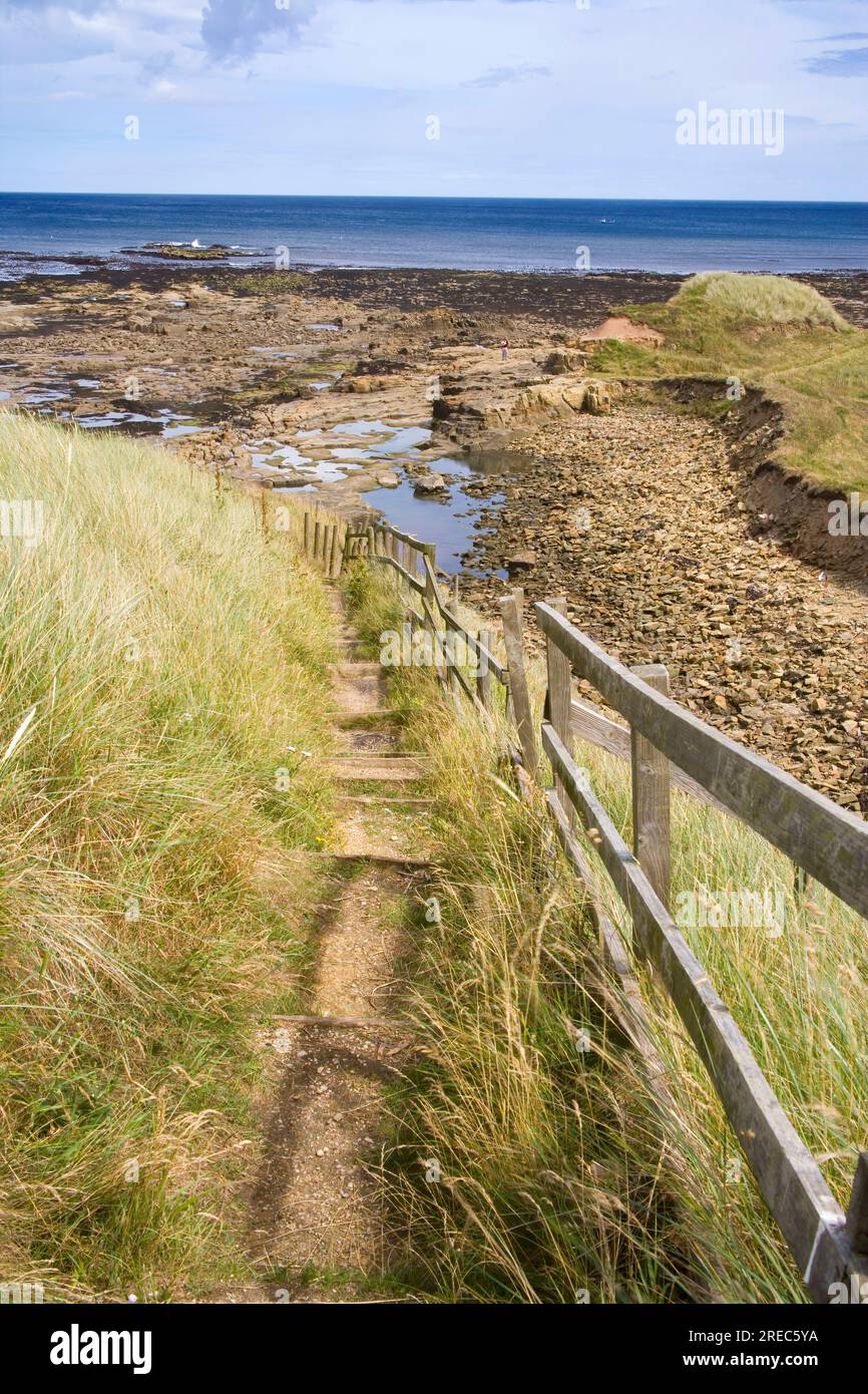 durridge bay viewed from the beach at cresswell on the northumberland ...