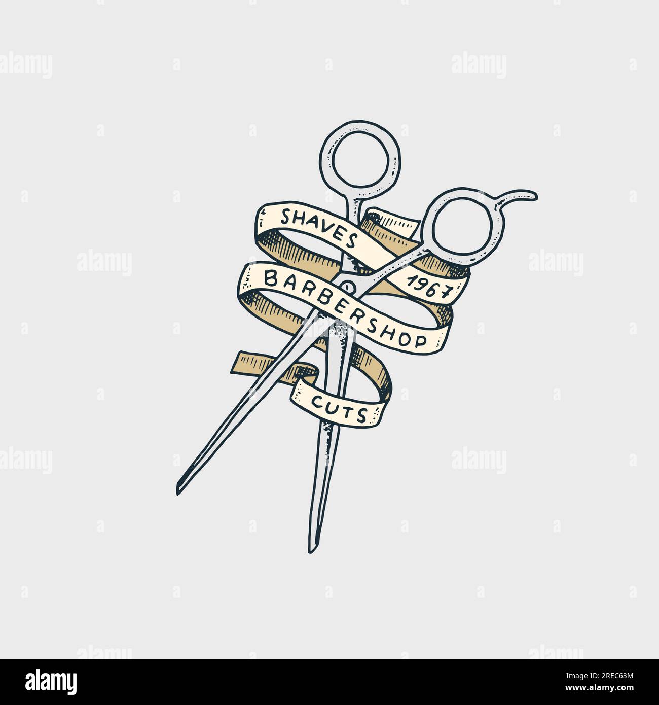 Barber shop badge and label, logo and hipster emblems. Tools for man ...