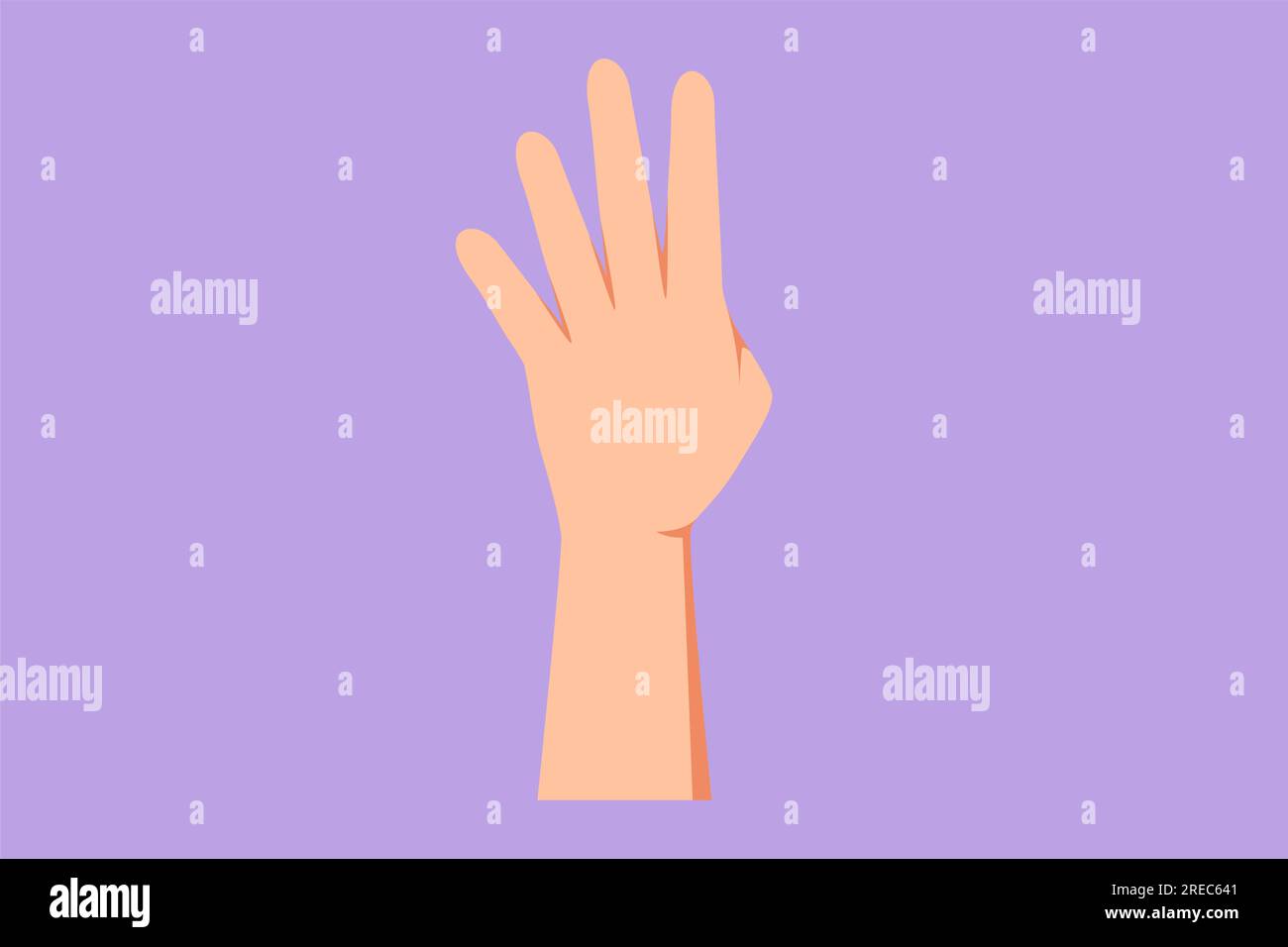 Cartoon flat style drawing hand count number four. Learn to count ...