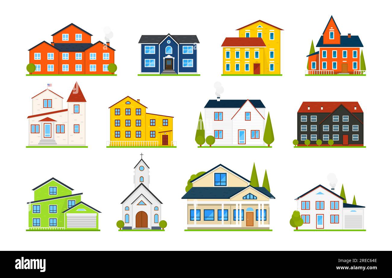 House or apartments. Family american townhouse. Neighborhood with cozy ...