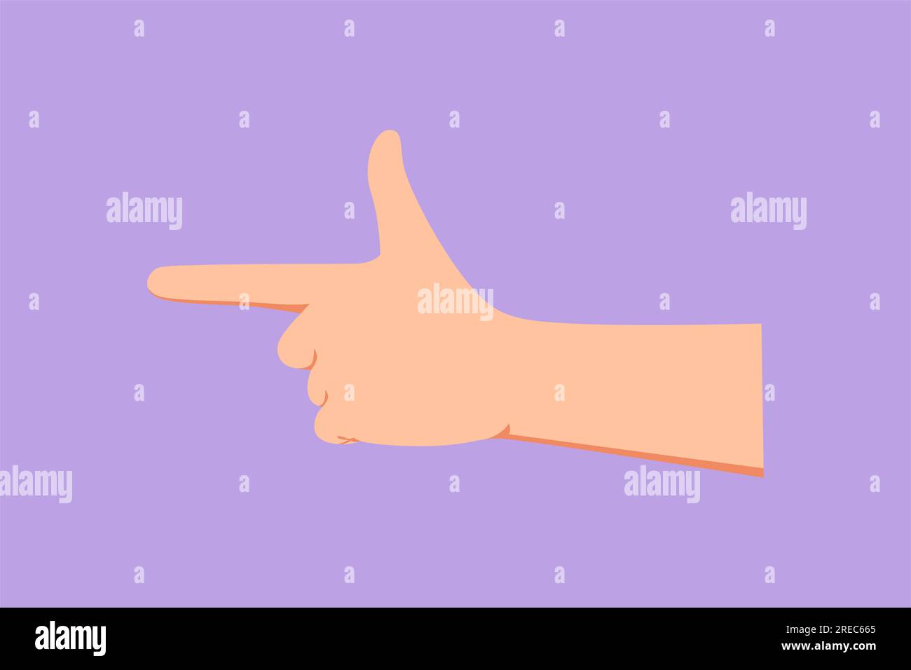 Character flat drawing of hand making gun gesture. Hand shot or weapon ...