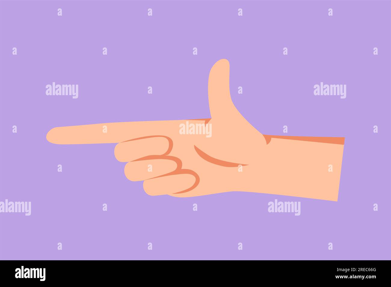 Graphic flat design drawing hand making gun or weapon gesture. Hand ...