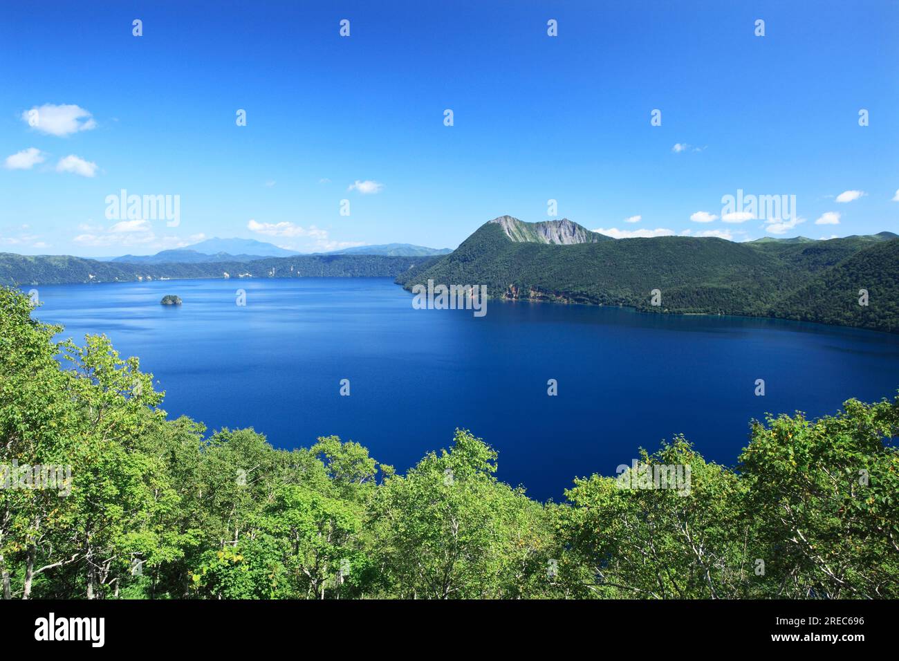 Lake Mashu and Mount Mashu Stock Photo - Alamy