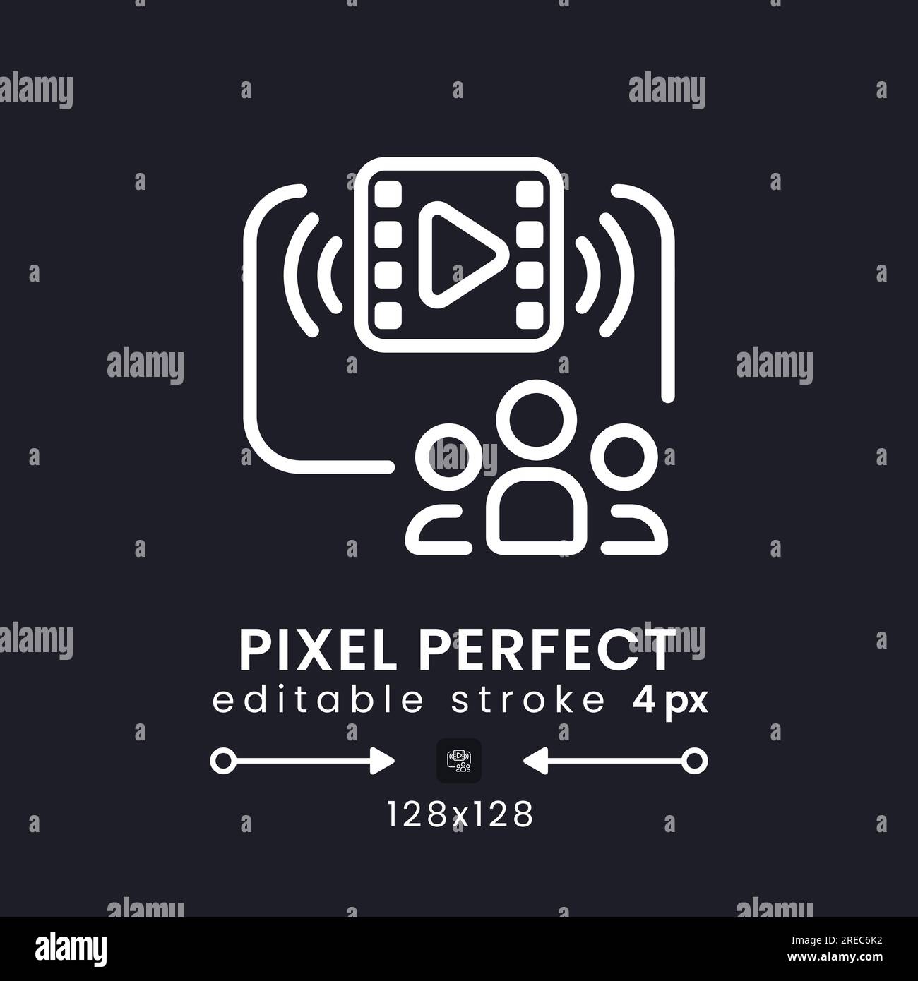 Family-friendly programming white linear desktop icon on black Stock ...