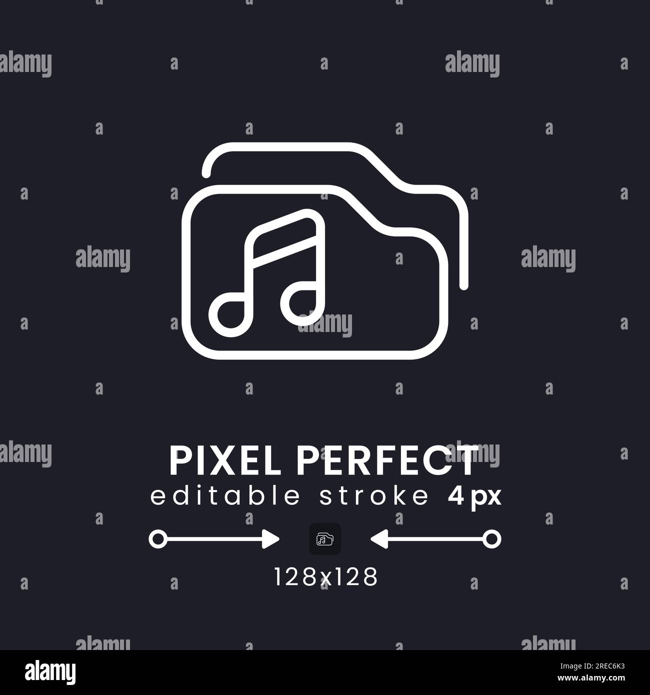 Music playlist white linear desktop icon on black Stock Vector Image ...