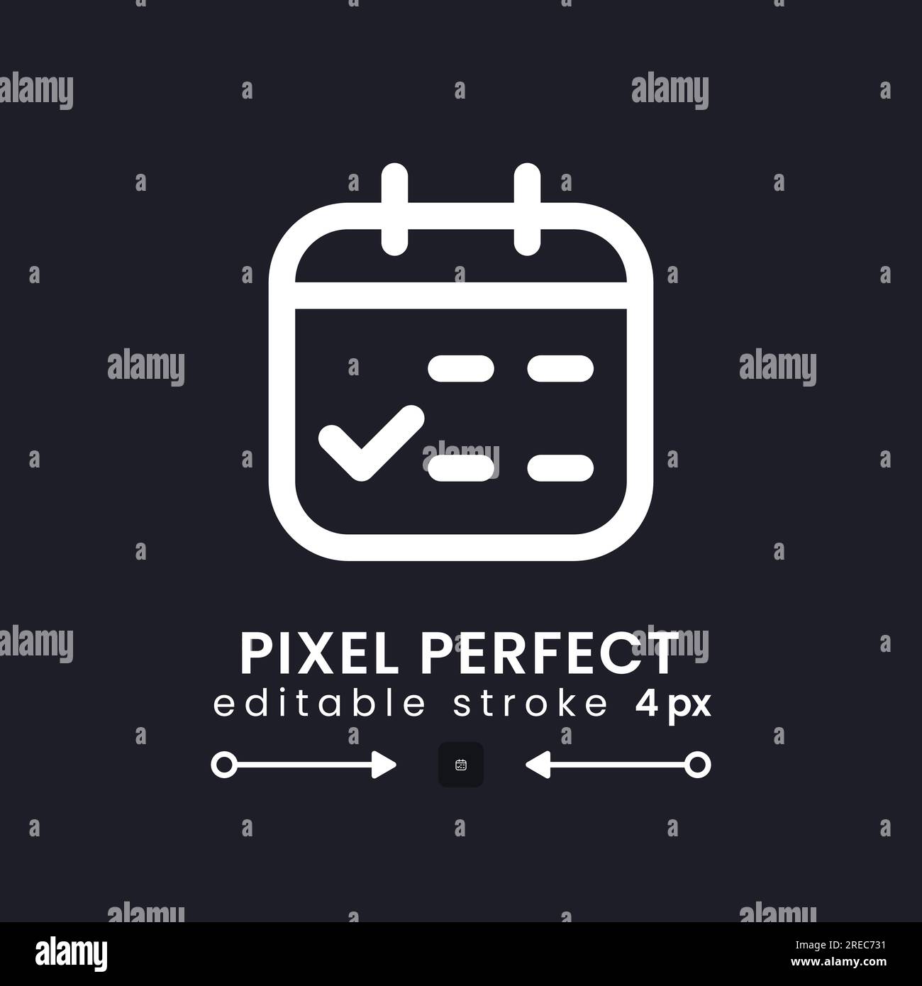 Calendar white linear desktop icon on black Stock Vector Image & Art ...
